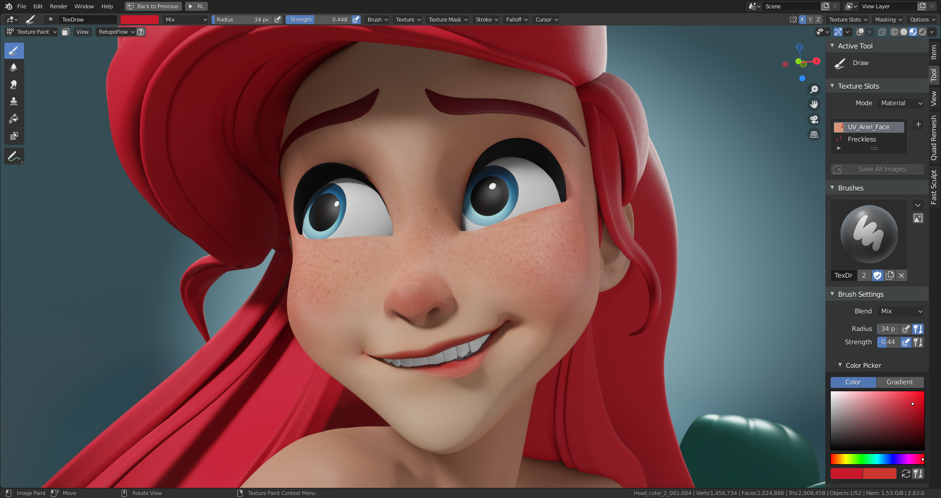 Blender制作教程：打造迪士尼小美人鱼-CG人物制作「瑞云渲染」